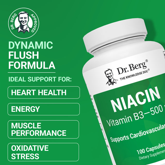 Niacin - 500 mg of Vitamin B3 - 100 Gelatin Capsules – Dr. Berg