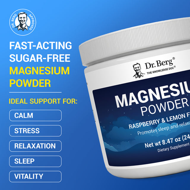 Magnesium Powder Drink Raspberry Lemon Flavor – 325 mg of Magnesium Gl ...