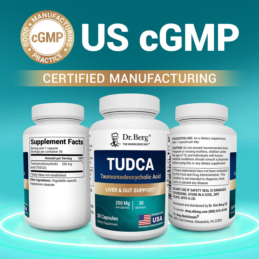 TUDCA – 250 mg of Tauroursodeoxycholic Acid – 30 Vegetable Capsules ...