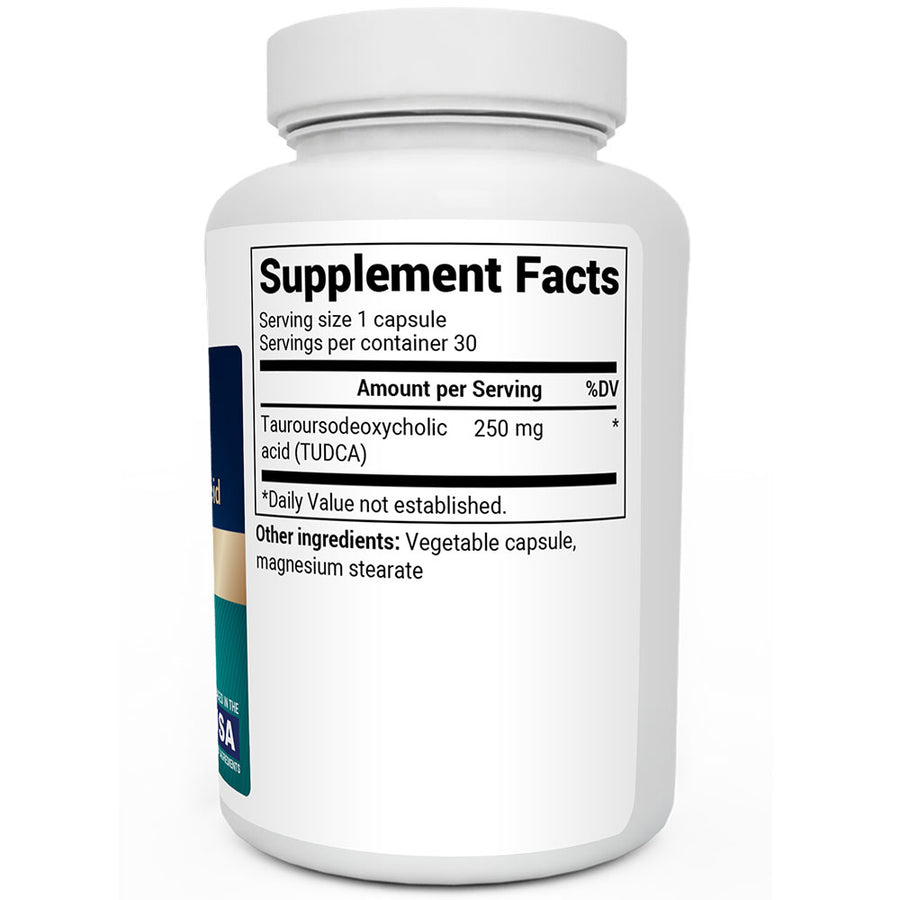 TUDCA - 250 mg of Tauroursodeoxycholic Acid - 30 Vegetable Capsules ...